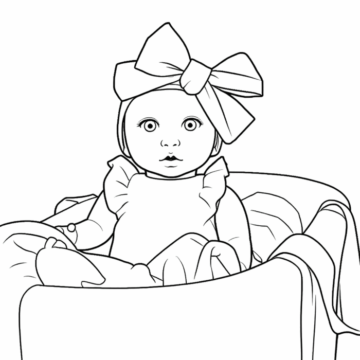 Baby Doll Coloring Page Activity Sheets | lullababydolls.com